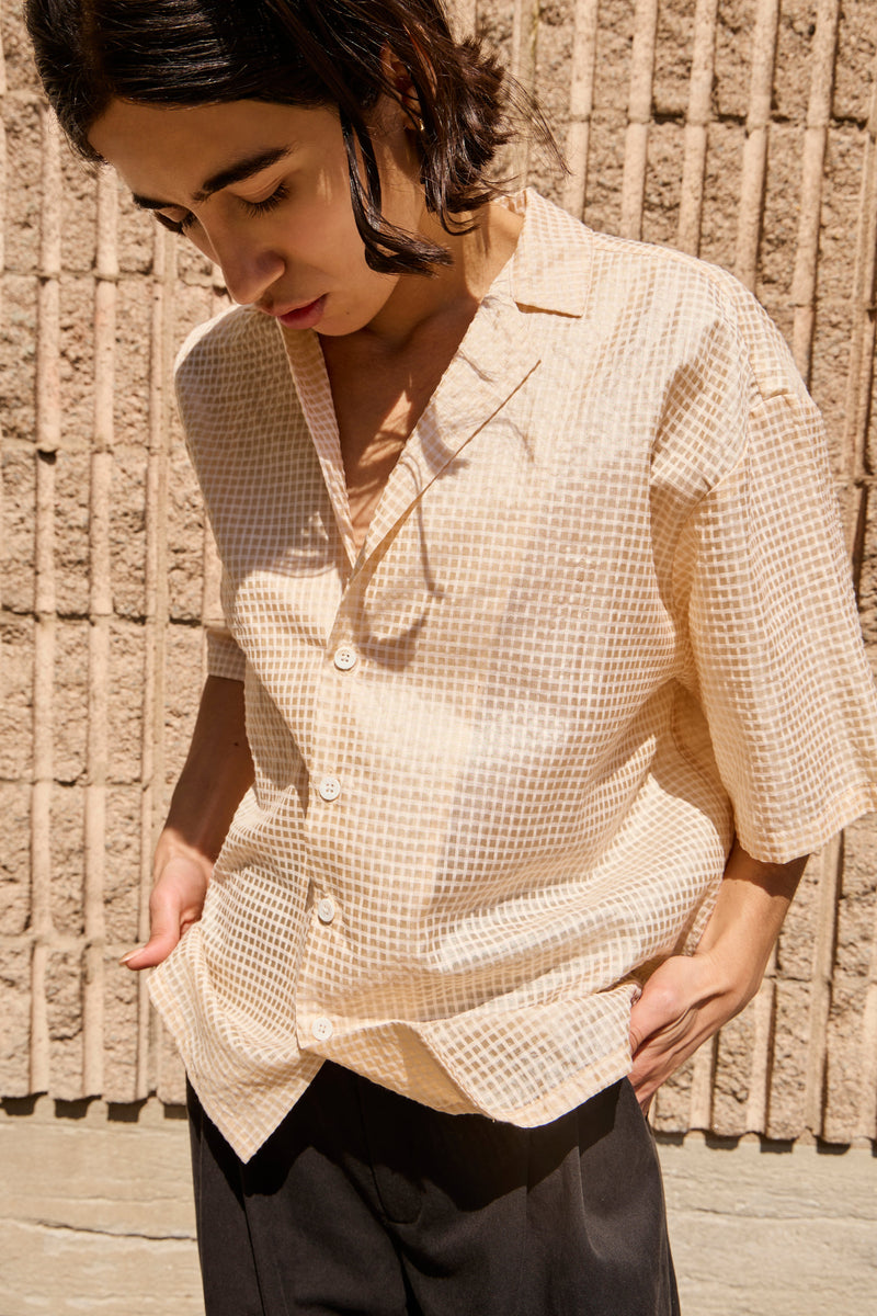 Top | Cream plaid | TACHIDO | Odeyalo – odeyalo